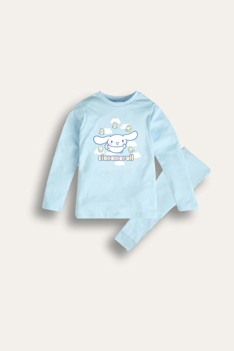 Cinnamoroll girls pyjamas – blue long sleeve pyjama set | Brand Threads